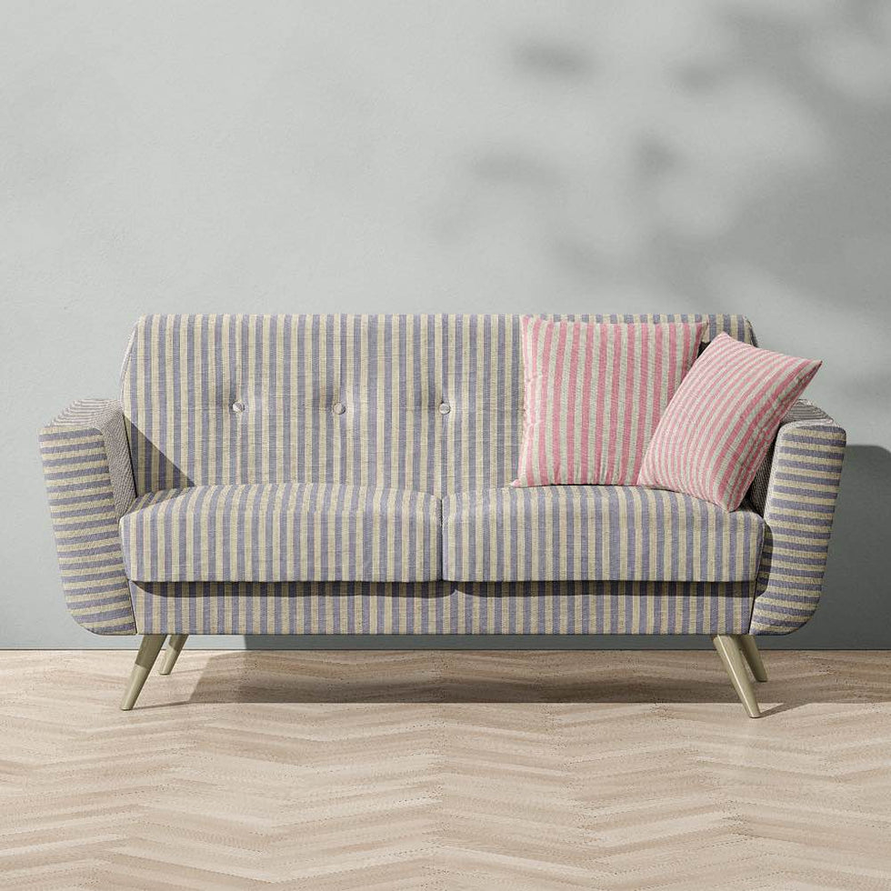 Pencil Stripe Upholstery Fabric - Cotton Linen Mix - 12 Colours – The ...
