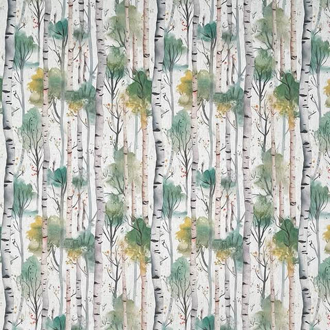 Silver Birch Printed Curtain Fabric | Autumn Elegance – The Millshop Online