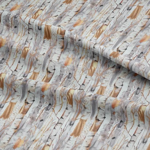 Silver Birch Printed Curtain Fabric | Autumn Elegance – The Millshop Online