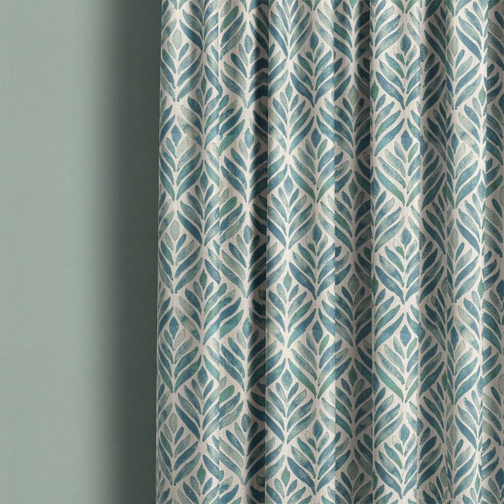 Watercolour Leaves Fabric - Linen Timeless Curtain Fabric – The ...
