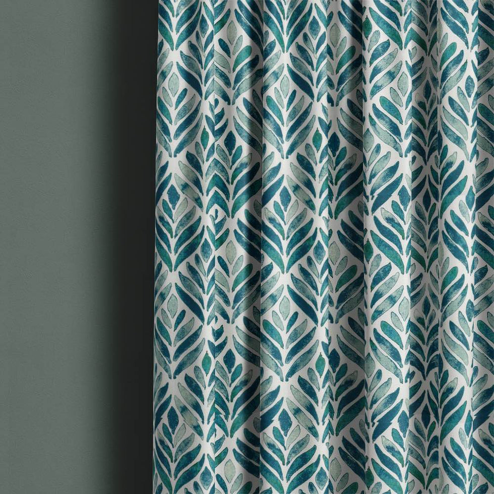 Watercolour Leaves Fabric - Linen Timeless Curtain Fabric – The ...