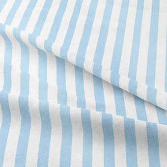 Candy Stripe Cotton Curtain Fabric - Baby Blue | The Millshop Online