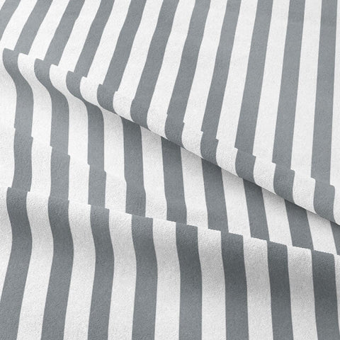 Grey Candy Stripe Cotton Curtain Fabric - The Millshop Online