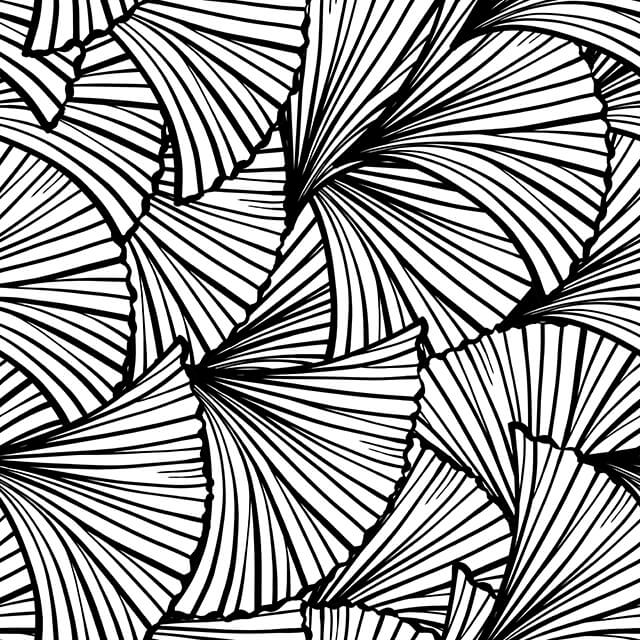 Fan Cotton Curtain Fabric - Black / White | The Millshop Online