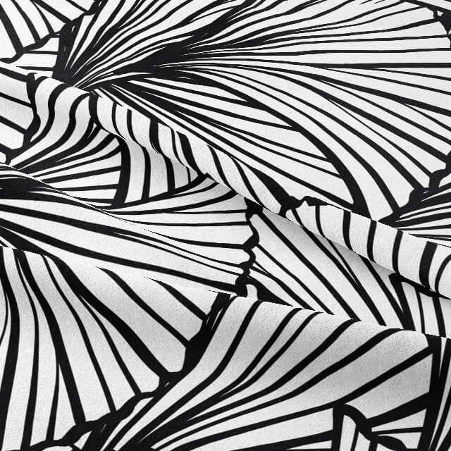 Fan Cotton Curtain Fabric - Black / White | The Millshop Online