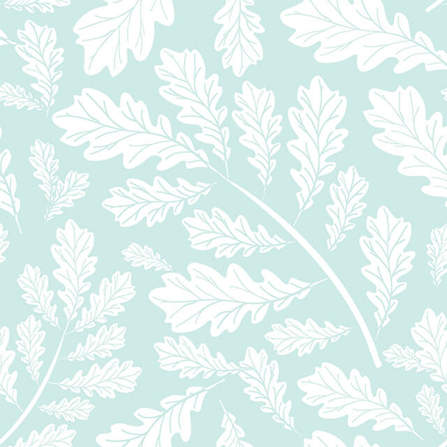 Oak Leaf Cotton Fabric in Duck Egg Blue - The Millshop Online