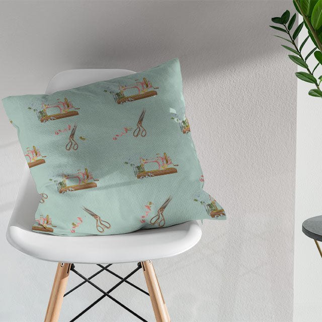 Sewing Machine Cotton Curtain Fabric - Duck Egg Blue – The Millshop Online