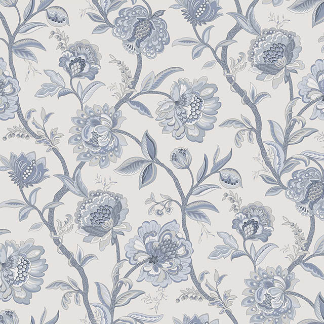 Yakira Linen Curtain Fabric - Wedgewood Floral - The Millshop – The ...